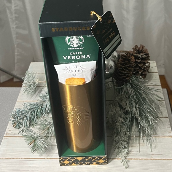 Starbucks | Kitchen | Starbucks Gold Stainless Steel Coffee Tumbler ...